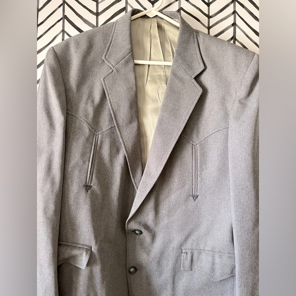 Suits & Blazers | Circle S Western Blazer Size 44 In Gray Fully Lined ...